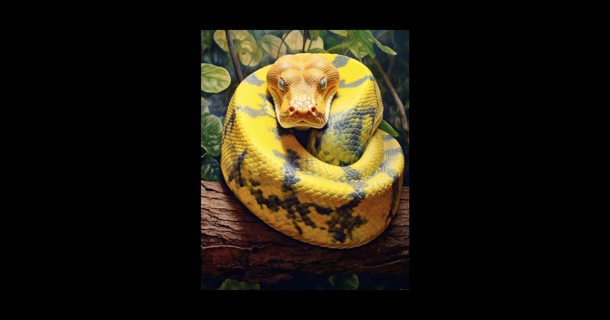 Serpentine Beauty: Oil Paint Hyperrealism - Amazing Zoo Anaconda ...