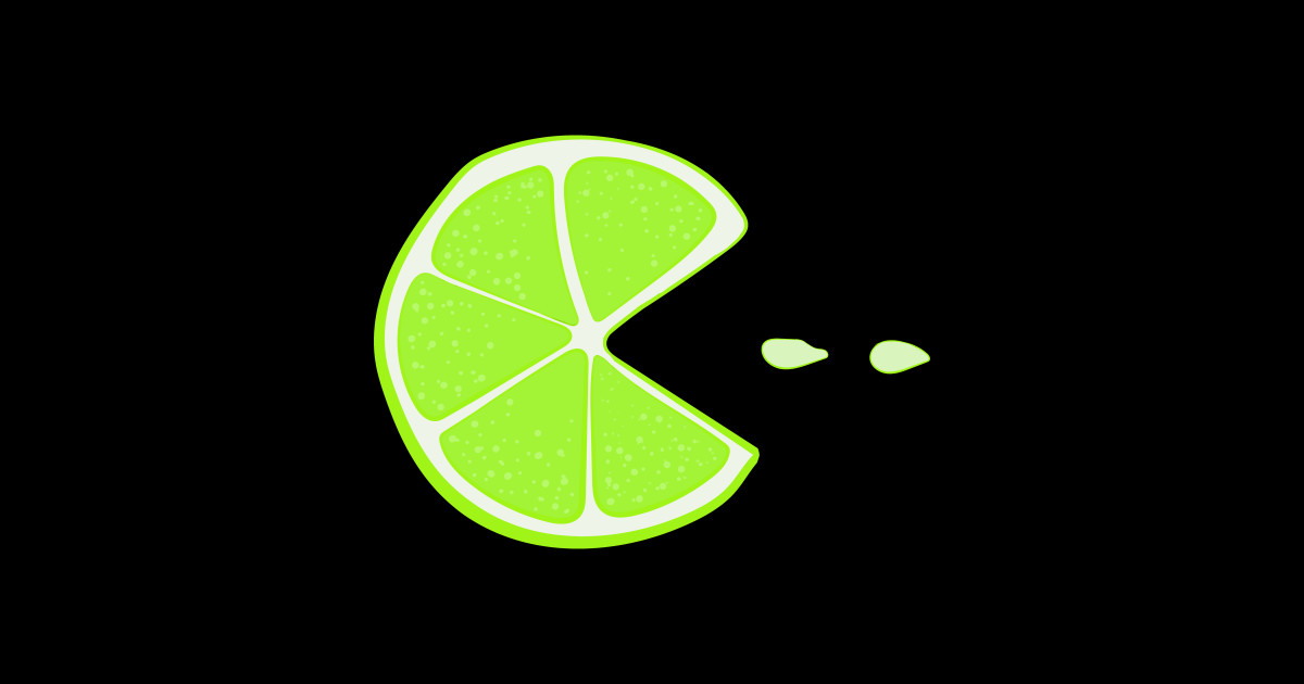 green lime like pac man - Pac Man - Sticker | TeePublic