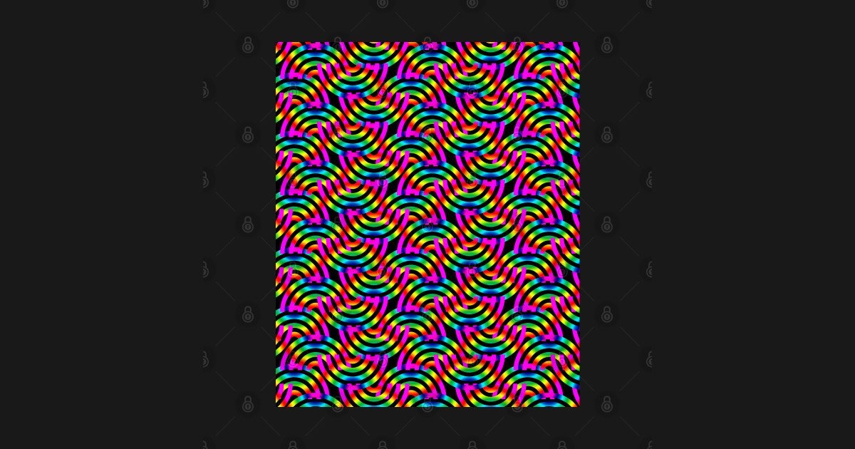 Rainbow Op-Art Pattern - Op Art - T-Shirt | TeePublic