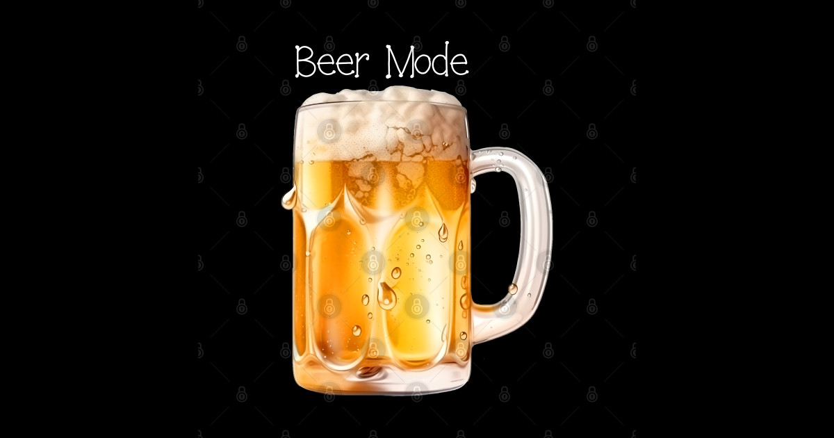 Beer Mode 2: Cold Summer Brew on a Dark Background - Beer - Sticker | TeePublic