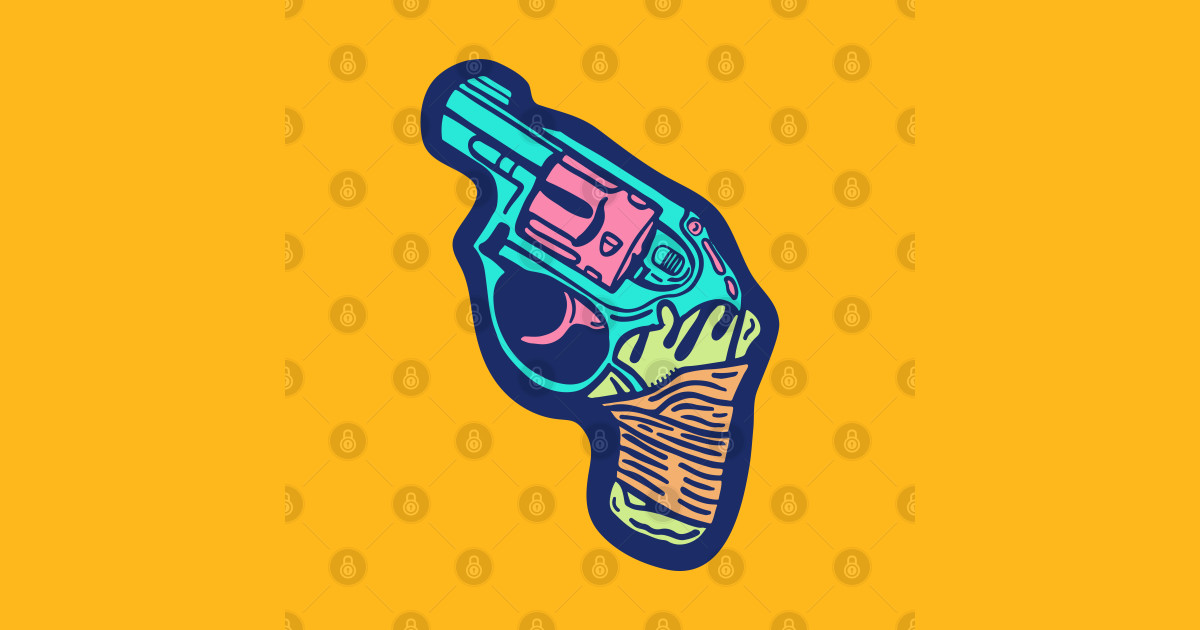 Neon Revolver - Gun - T-Shirt | TeePublic