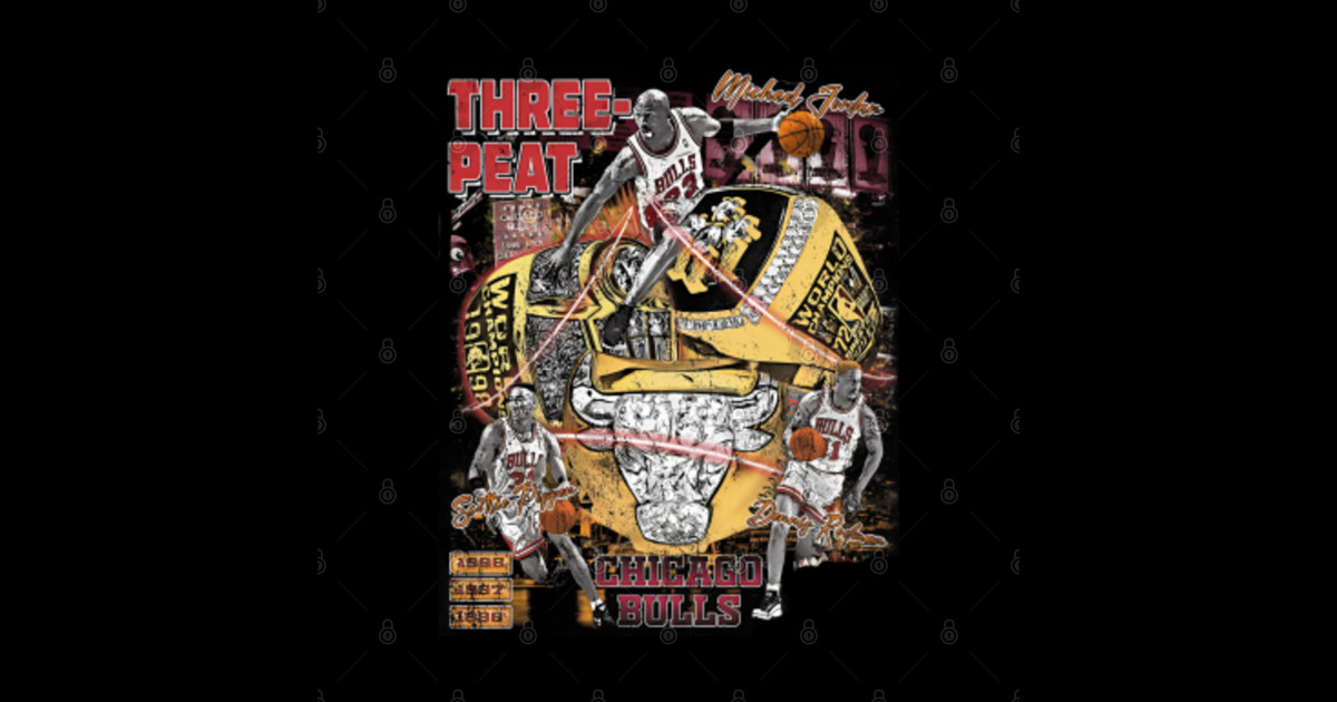 Scottie Pippen, Michael Jordan & Dennis Rodman Three-Peat - Scottie ...