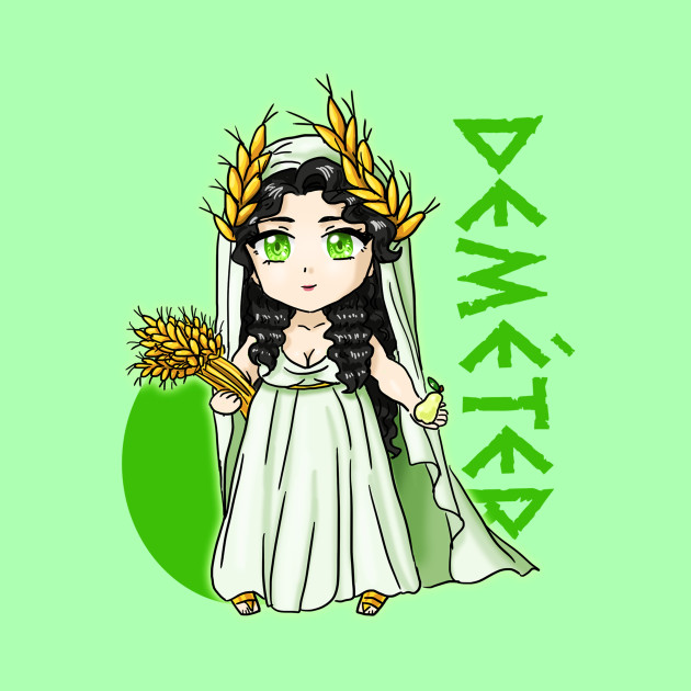 Demeter chibi - Greek Gods - Pin | TeePublic