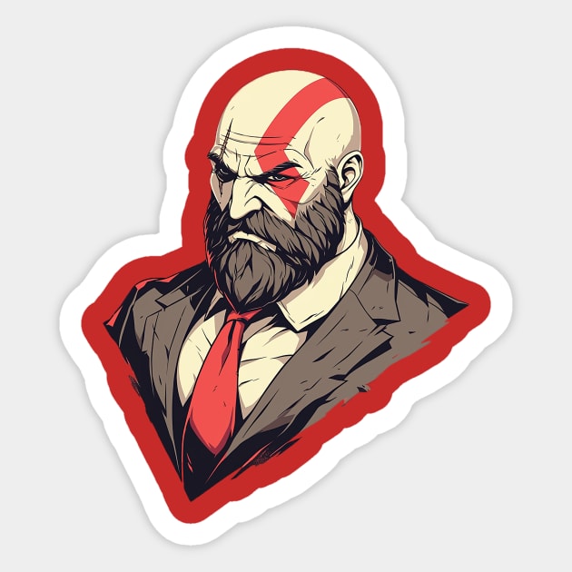 kratos with suit - Kratos - Sticker | TeePublic