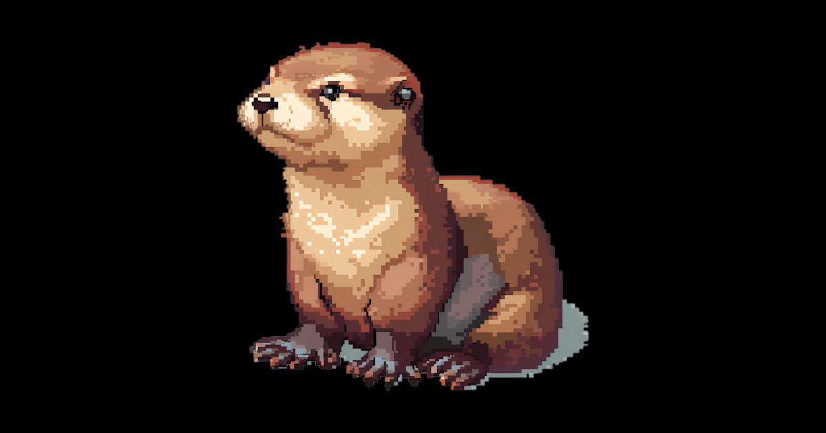 Pixel Otter - Otter - Sticker | TeePublic