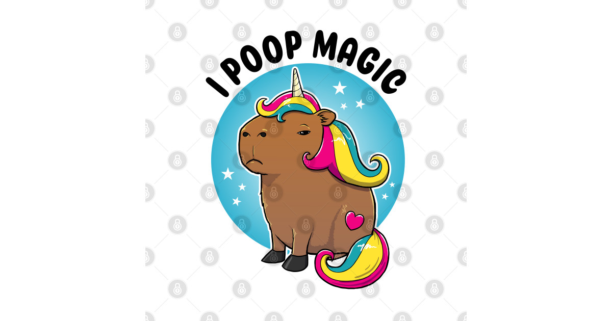 I poop magic Capybara Unicorn - Funny Capybara - T-Shirt | TeePublic