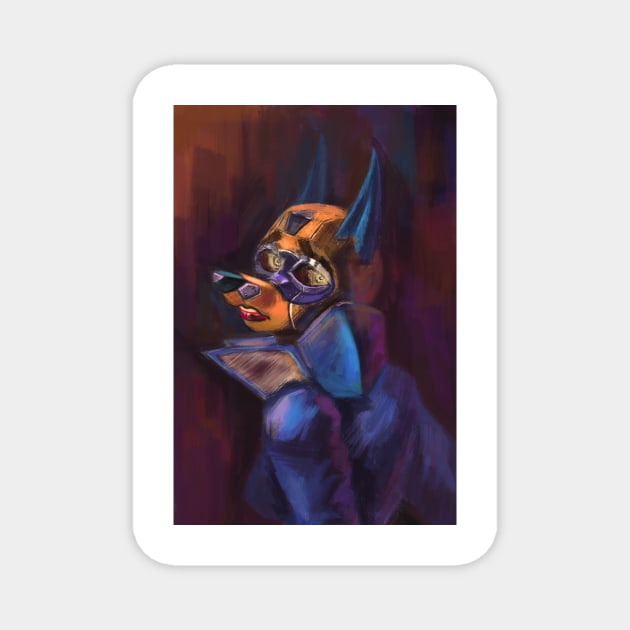 Sci-fi furry portrait - Furry - Magnet | TeePublic