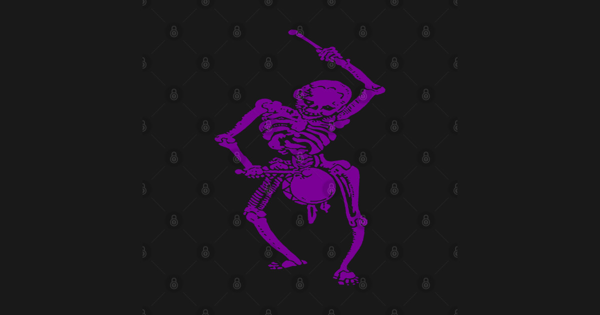 Civil War Federal Drummer Boy Skeleton In Purple - Skeleton - T-Shirt ...