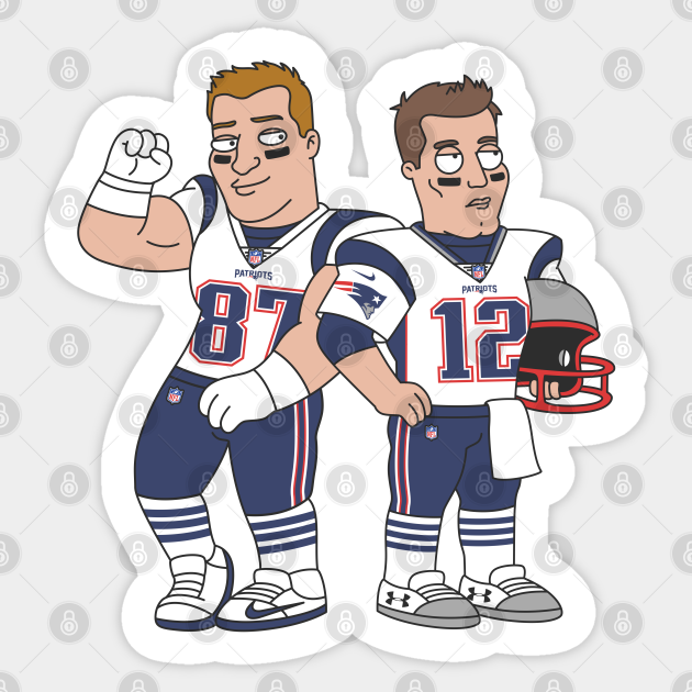 Gronk & Brady Pats Cartoon - Brady - Sticker | TeePublic