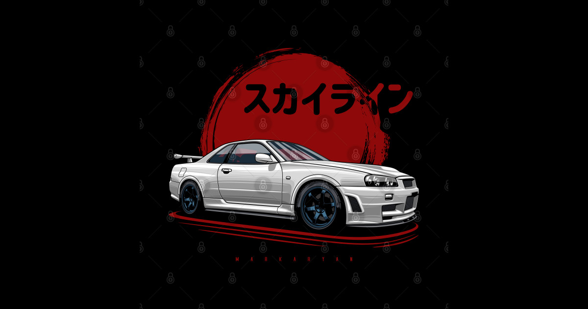 Skyline GTR R34 - Nissan Skyline - Sticker | TeePublic