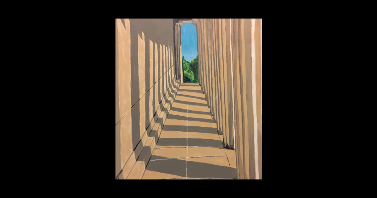 Parthenon Shadows - Painting - Sticker | TeePublic