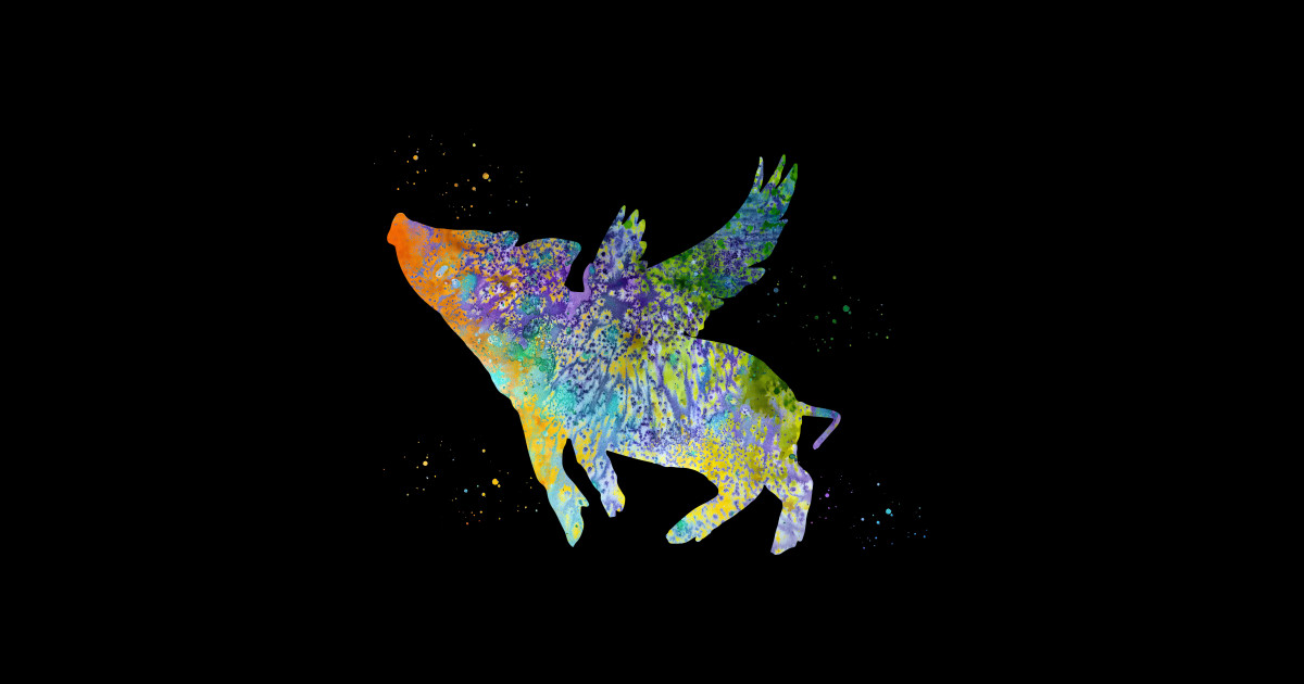 Flying Pig - Pig - Sticker | TeePublic