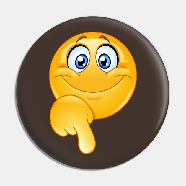 Emoji Emoticon pointing down - Emoji - Pin | TeePublic
