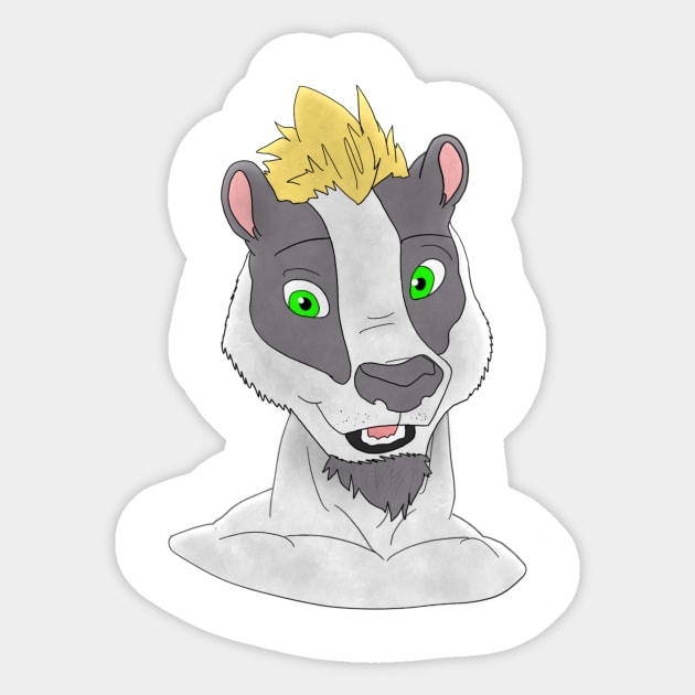 Anthro badger face - Furry - Sticker | TeePublic
