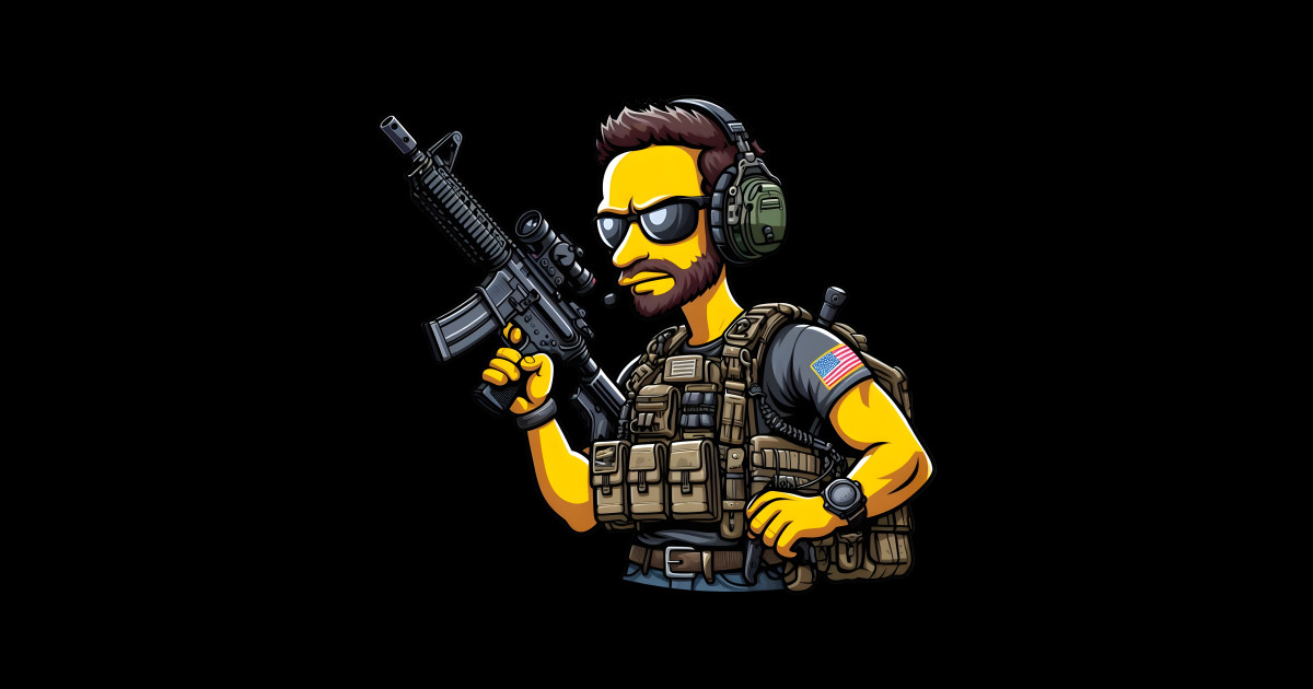 Tactical Yellow People - Simpson - Sticker | TeePublic