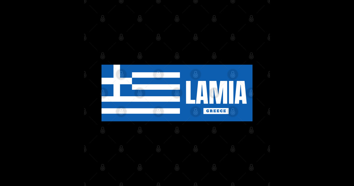 Lamia City with Greek Flag - Lamia - Sticker | TeePublic
