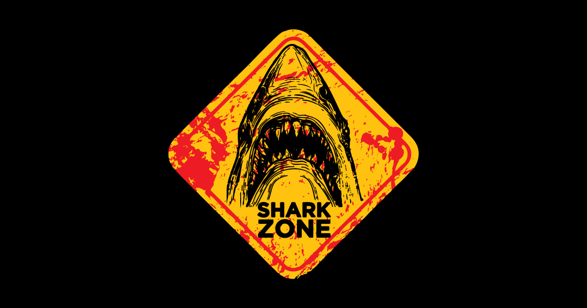 Shark Zone - Horror - Sticker | TeePublic