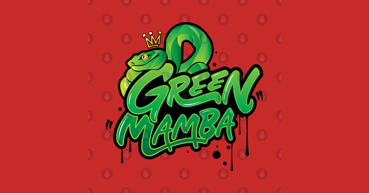 Green Mamba Venomous Snake in graffiti urban style - Snake Lover - T ...