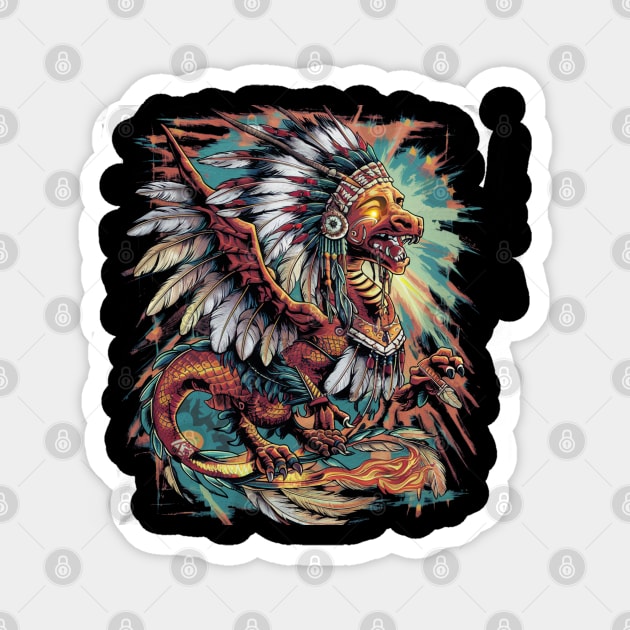 Native American tribal dragon - Native American Dragon - Magnet | TeePublic