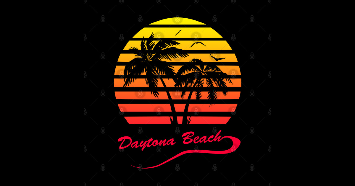 Daytona Beach 80s Sunset - Daytona Beach - Sticker | TeePublic