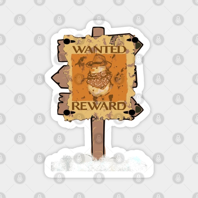 Snowman outlaw-themed "Most Wanted" poster - Hand Drawn Cowboy Snowman ...
