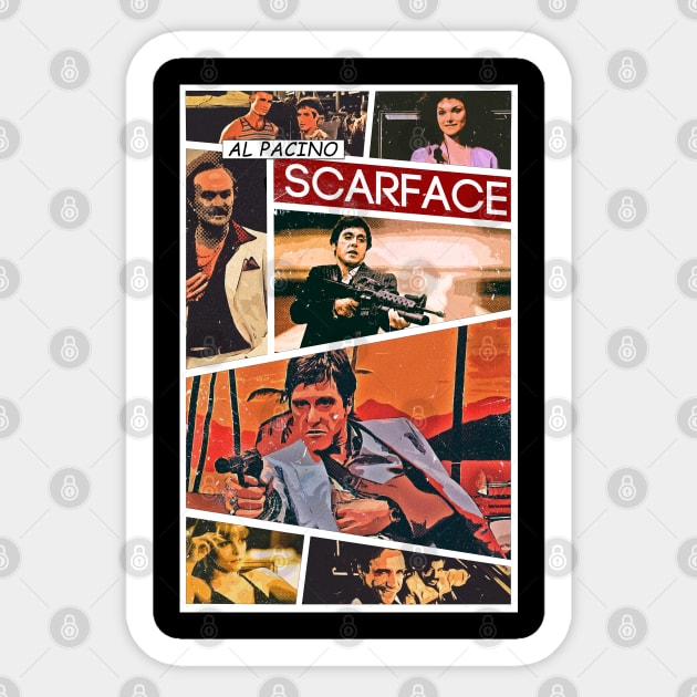 Scarface Comic Book Inspired Fan Art Design - Scarface - Sticker ...