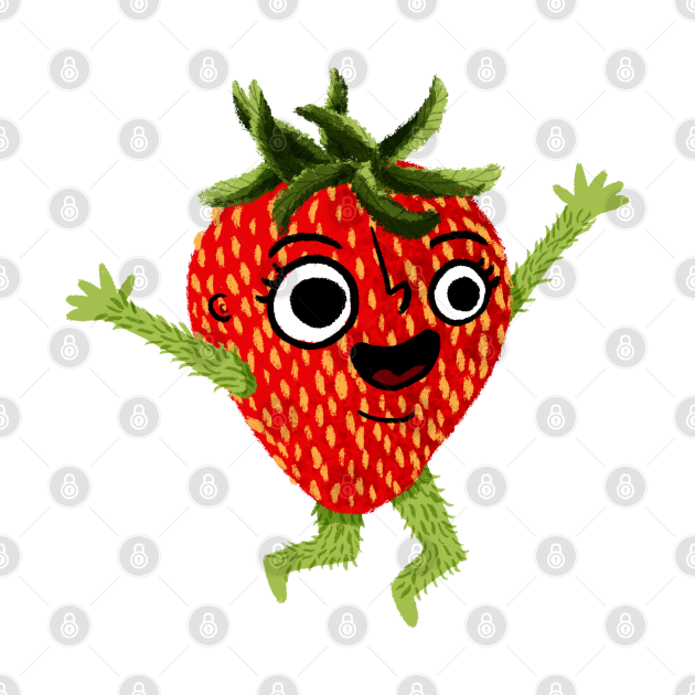 Happy Strawberry - Strawberry - T-Shirt | TeePublic