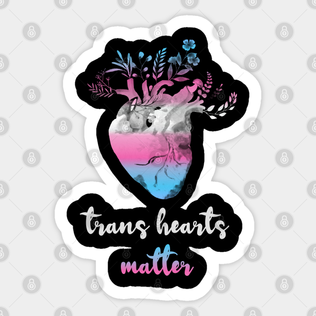 Transgender Anatomical Heart Watercolor Floral Trans Pride ...