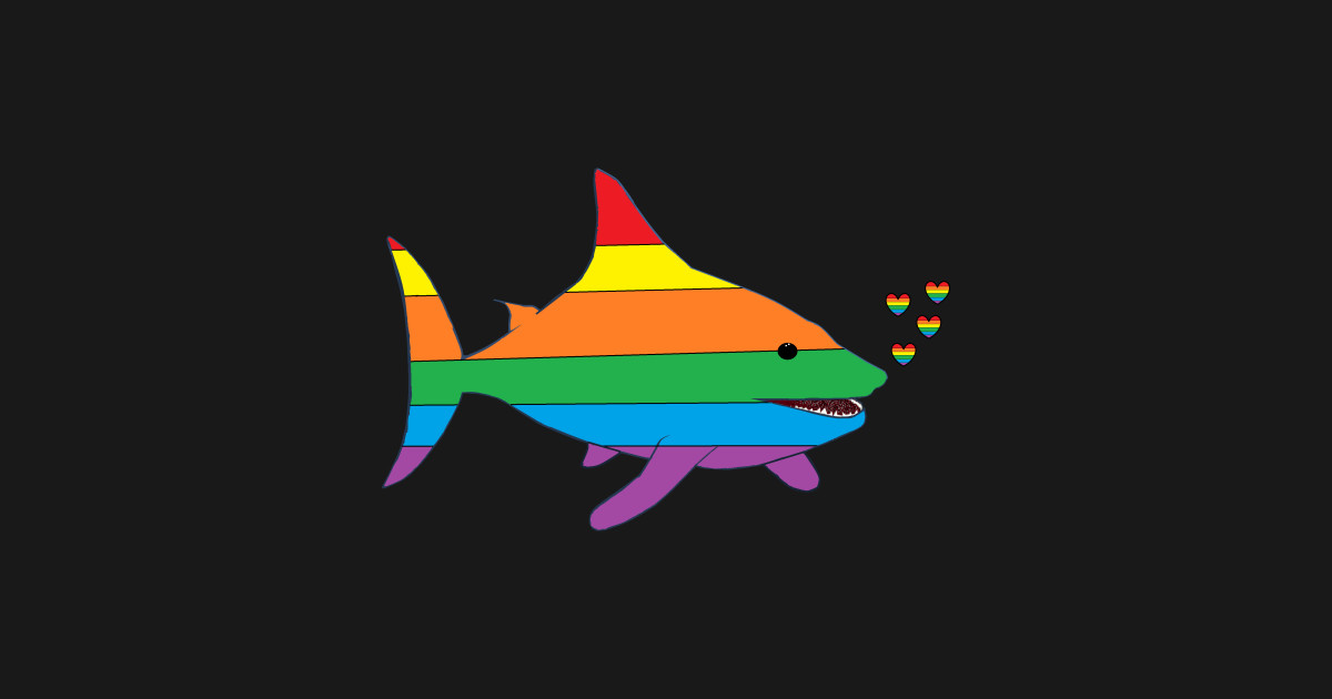 Rainbow Shark - Shark - Magnet | TeePublic