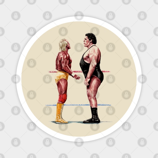 Andre the Giant vs Hulk Hogan - Crayon Texture - Vintage - Magnet ...