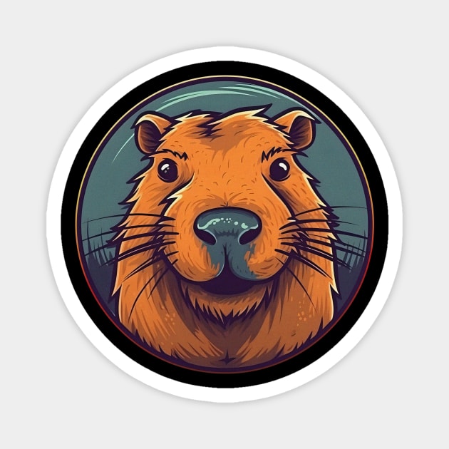 Positive orange capybara - Capybara Gift - Magnet | TeePublic