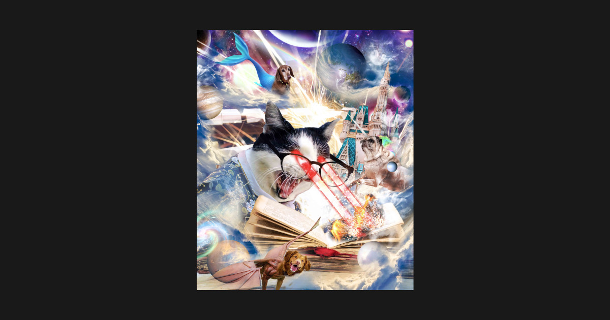 Laser Cat Librarian In Space - Laser Cat Librarian In Space - T-Shirt ...