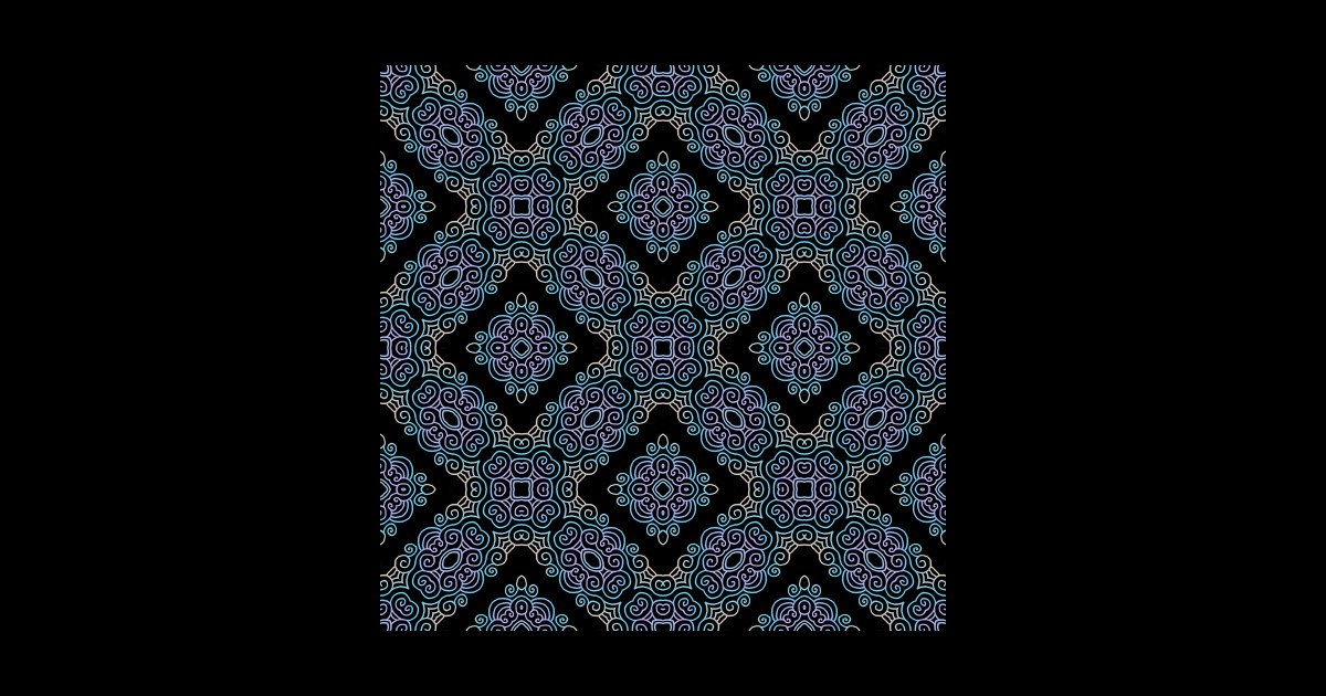 fancy curly iridescent pattern - Pattern - Sticker | TeePublic