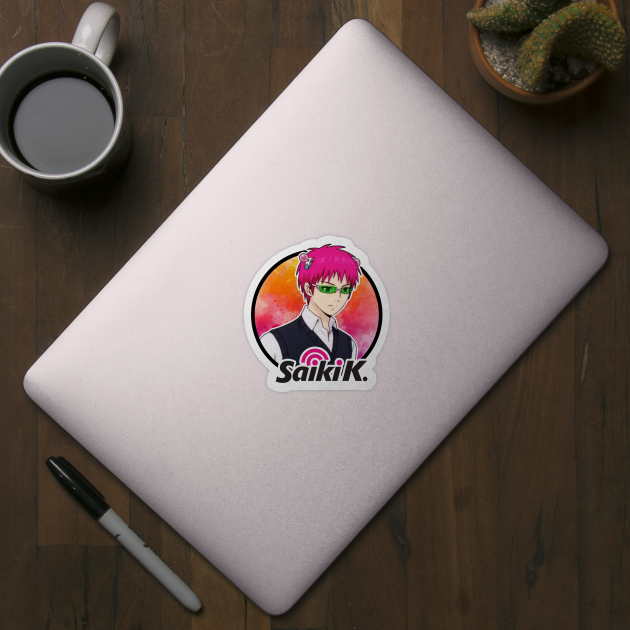 Saiki Kusuo with Logo - Saiki K - Sticker | TeePublic