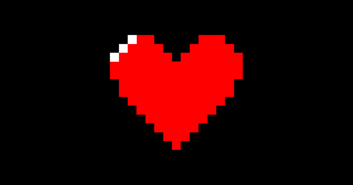 Pixelated gamer retro heart - Gaming - Sticker | TeePublic