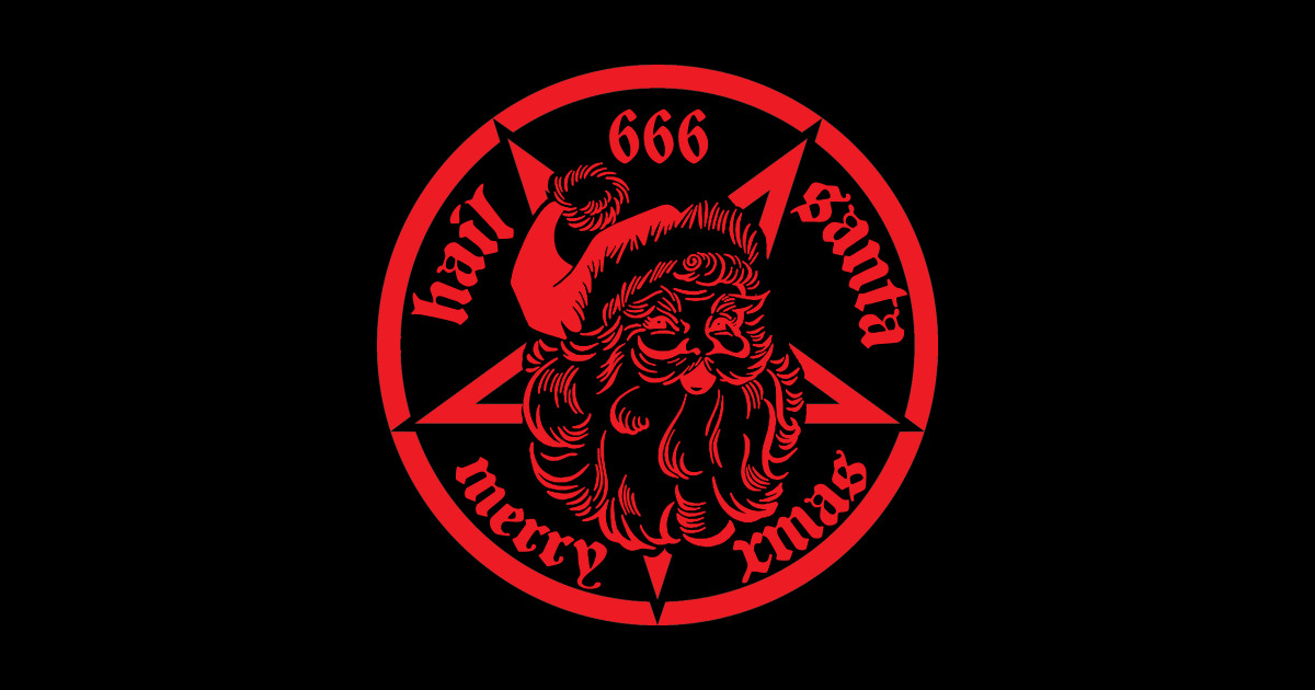 Hail Santa, Red, 666, Novelty, Offensive, Christmas - Goth Christmas ...