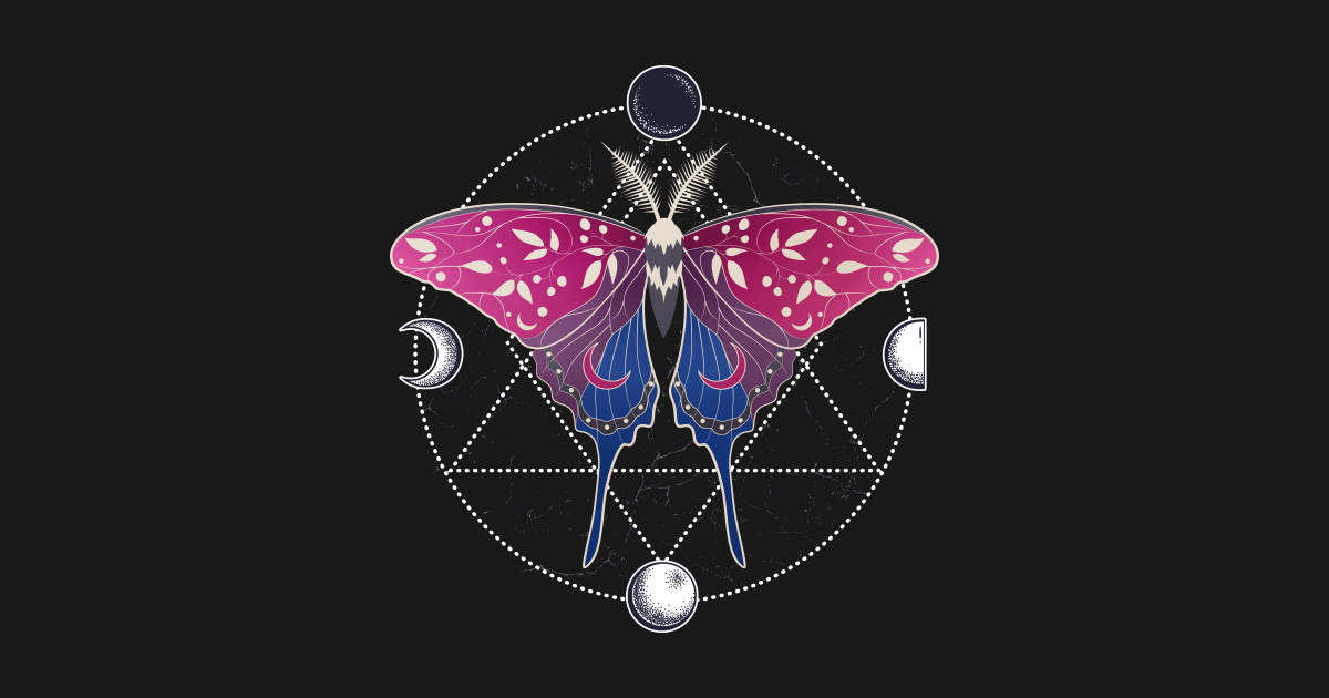 Bisexual Luna Moth Celestial Cottagecore LGBT Pride Flag - Bisexual - T ...