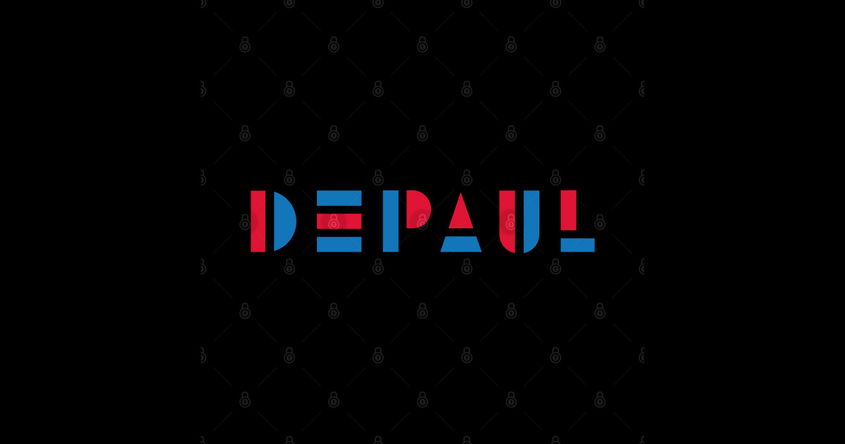 Unique DePaul font with team colors! - Depaul - Sticker | TeePublic