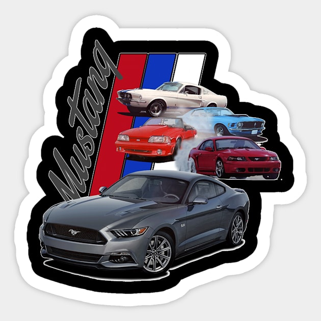 mustang through the years - Mustang Through - Sticker | TeePublic