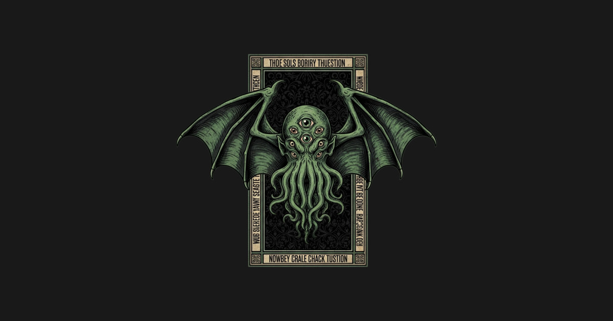 Cthulhu with Wings Distorted Text - Cthulhu With Wings Distorted Text ...