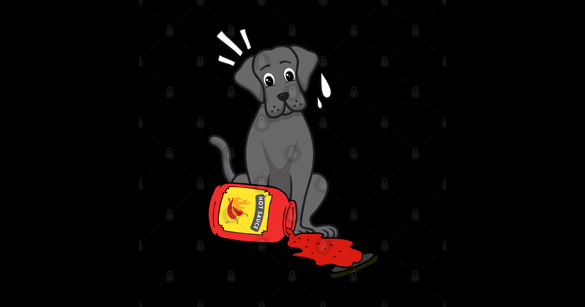 Funny Big Dog spilled a jar of hot sauce - Accident Pets - Tapestry ...