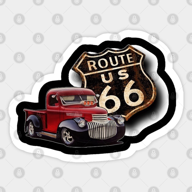 Route 66 Pickup - Route 66 - Sticker | TeePublic