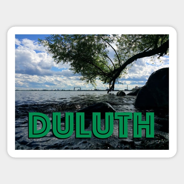 Duluth Aerial Lift Bridge/Lake Superior Landscape - Duluth - Sticker ...