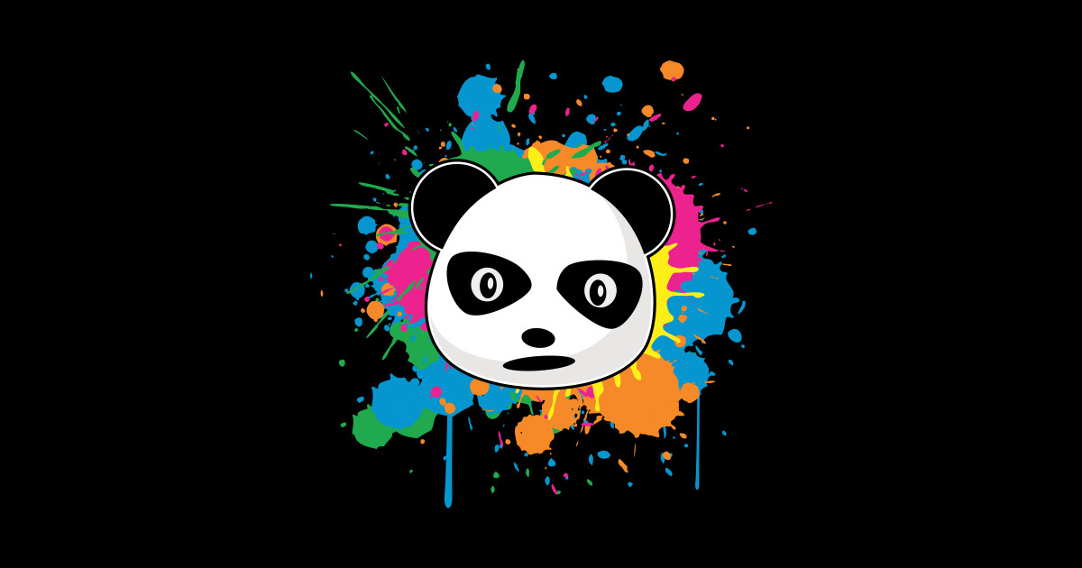 Panda Face Paint Splash / Splatter Multi Color - Panda Face - Sticker ...