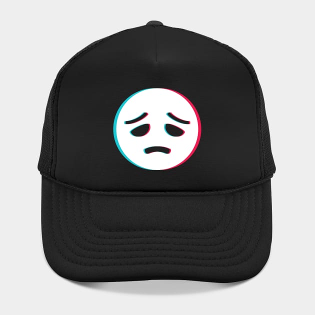 TikTok sad depressed emoji smiley White - Tik Tok Kids - Hat | TeePublic
