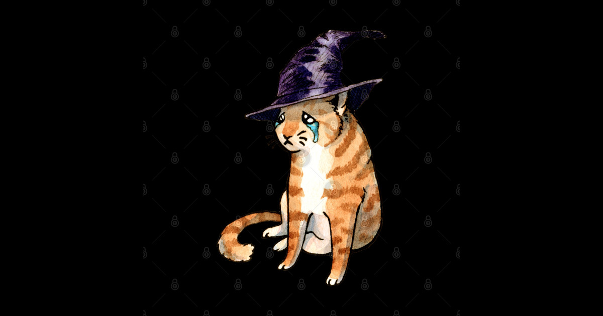 Weak Witch Cat - Witch Cat - Sticker | TeePublic