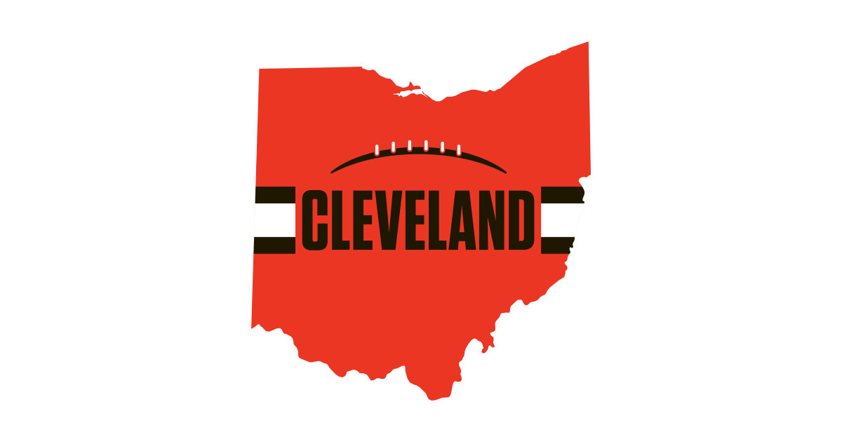 Cleveland Football Ohio Outline Orange - Cleveland Browns - T-Shirt ...