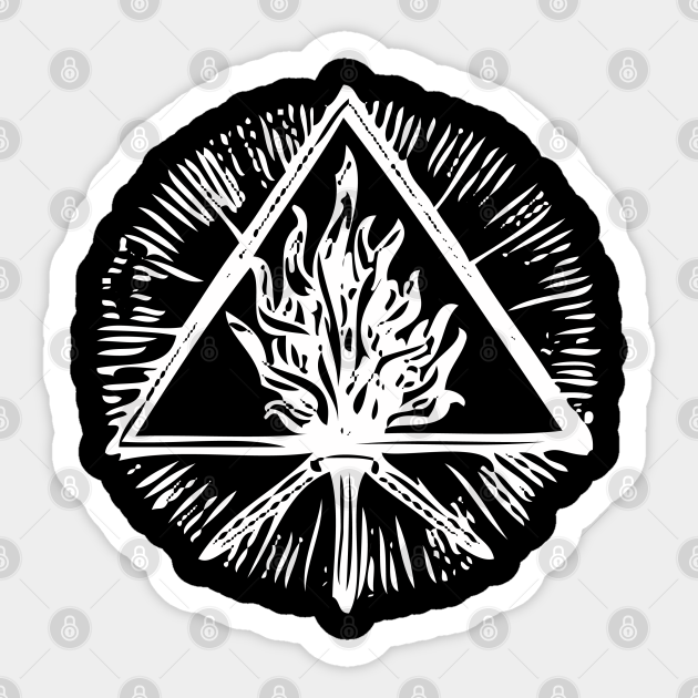 ANCIENT FIRE SYMBOL - white - Behemoth Band - Sticker | TeePublic