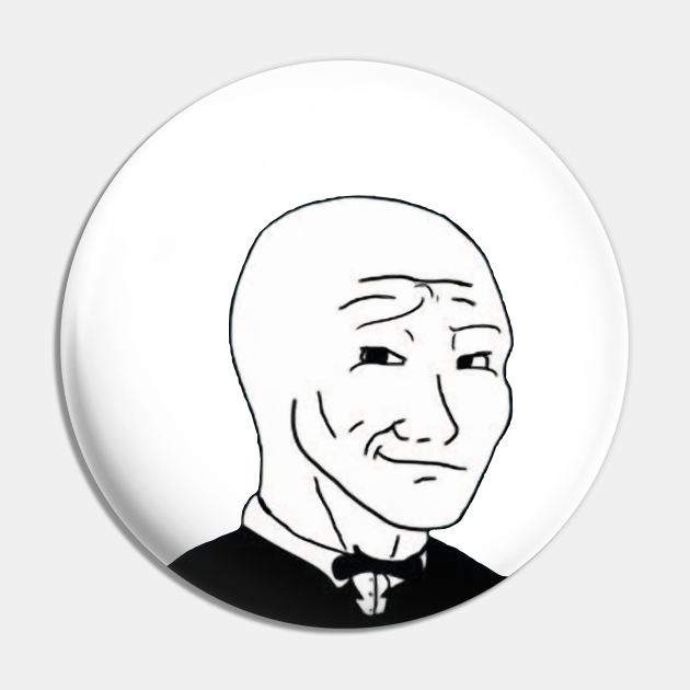Chad Wojak Handsome Wojak - Wojak Meme - Pin | TeePublic