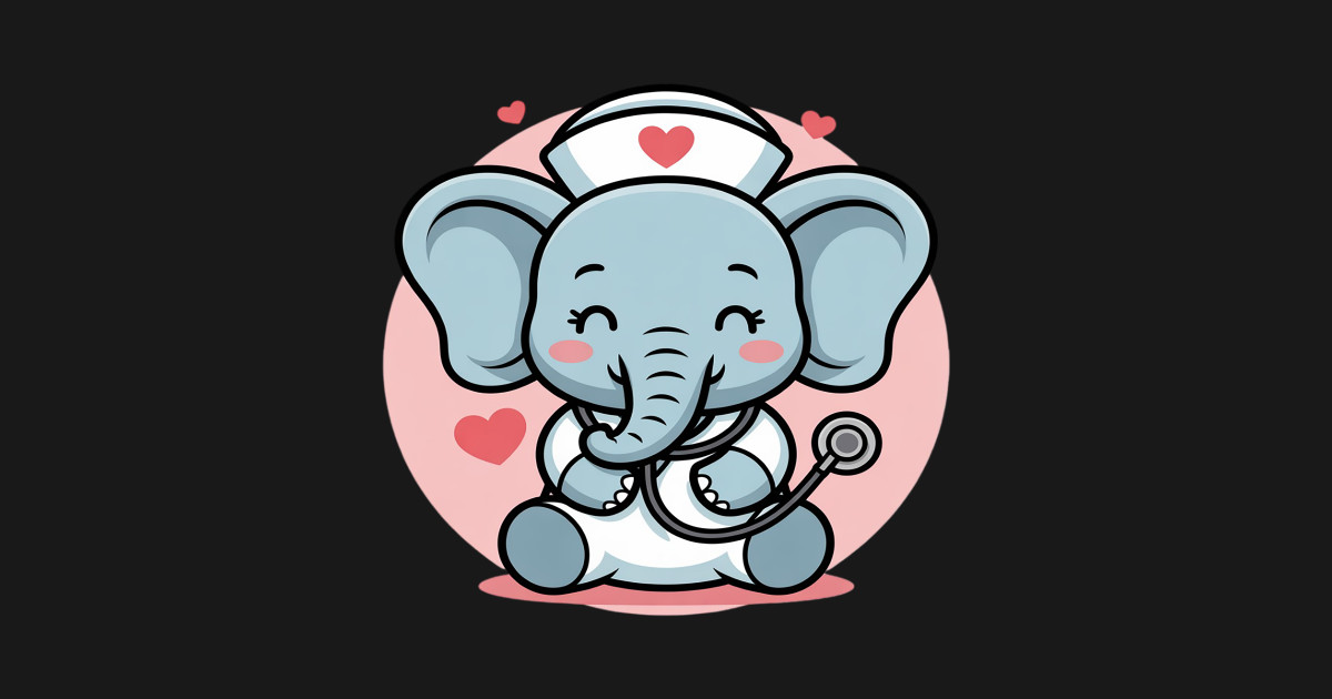 Nurse Elephant Medical Elephant Stethoscope Nursing School - Nurse ...